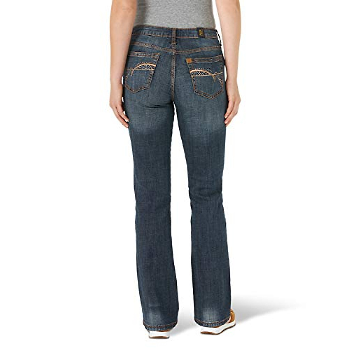 Aura Instantly Slimming Mid Rise Boot Cut Jean, Autumn Gold, 16