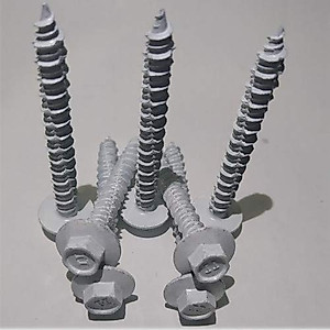 Shorpioen 100-Pack 1/4 x 1-3/4 Concrete Screw Hex Flanged White * Drill Bit NOT Included * BC-1428CNHFW