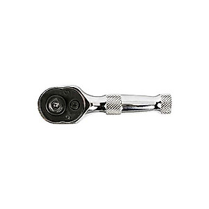 ARES 42035-1/4-Inch Drive 72-Tooth Stubby Ratchet - Chrome Vanadium Steel Construction and Mirror Polish Finish - 3.35-Inch Length - Quick Release Reversible Head