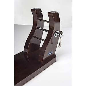 ARCOS - Professional Ham Stand. Elegant Lacquered Pine Wood Ham Holder with Metal Hardware. Premium Prosciutto Carving Stand. 20"x11"x7" - Mahogany Color