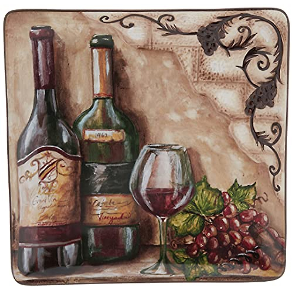 Certified International 43241SET/4 Tuscan View 10.75" Dinner Plates, Set of 4, Multicolor