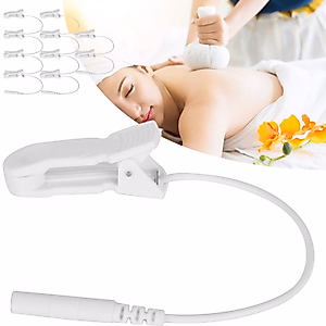 ZJchao 10pcs 2.0mm Ear Clip Electrode Wire Electrode Cable Connecting Cable for Digital TENS Massage Machine Ear Massage Clip