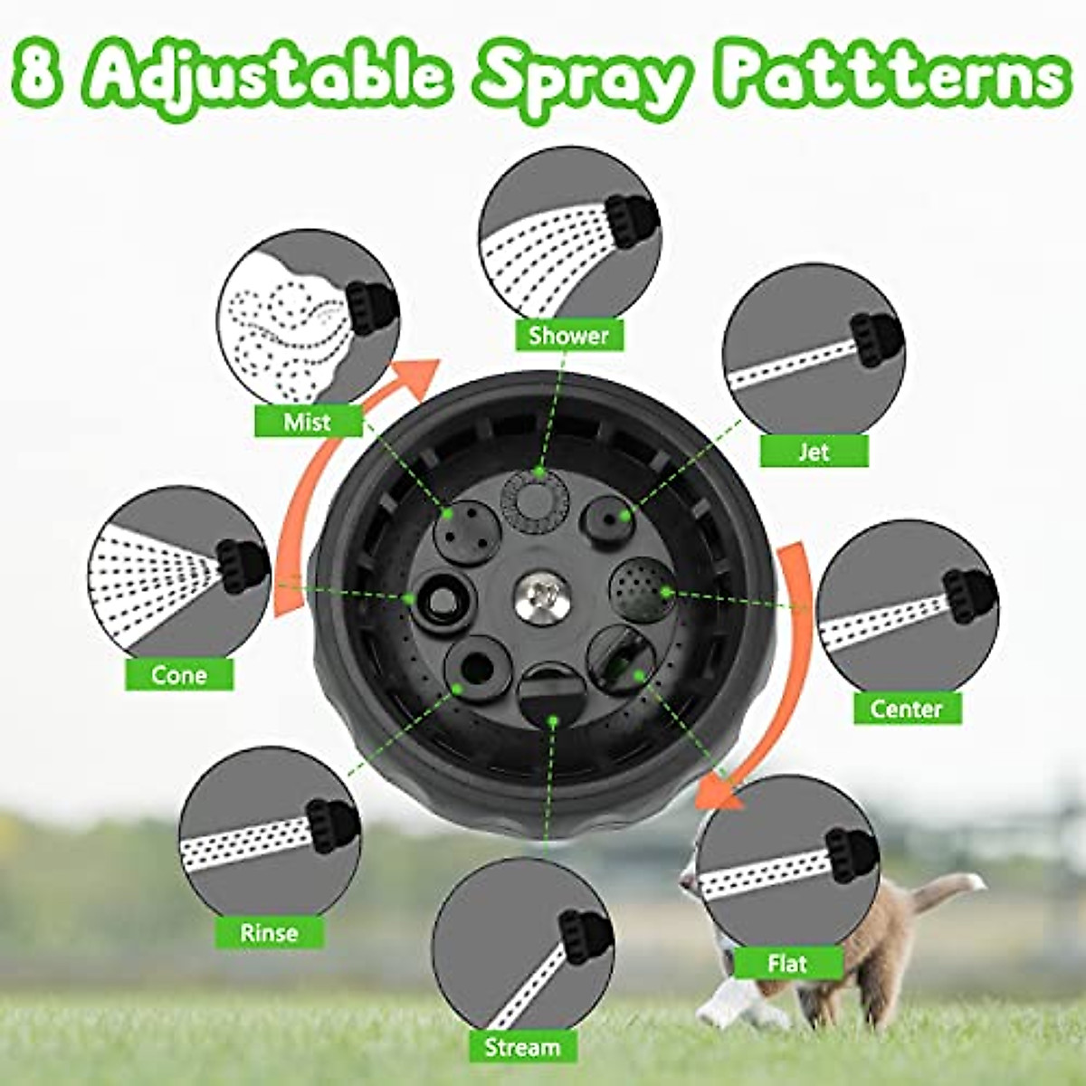 GINDOOR 6 Pieces Pet Bathing Tool Set Include Hose Spray Nozzle Livestock Foamer Soap Dispenser with Connectors and Dog Rubber Comb Brush, Dog Bathing Sprayer for Pets Showering …