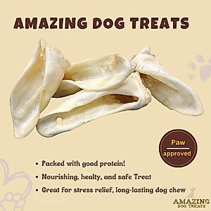 Amazing Dog Treats - Lamb Ears (15 Pcs/Pack) - Natural Dog Chews -Rawhide Alternative - Premium Choice Cut Lamb Ear Dog Bones - Excellent Dog and Puppy Chews - Grain Free Treats for Dog