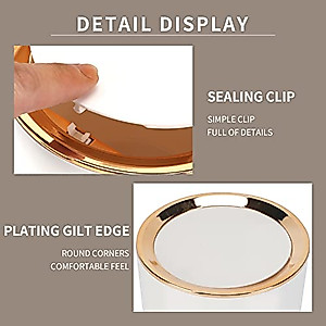 Mini Trash Can with Lid, Small Desktop Trash Can 2.5L, Tiny Waste Basket for Bathroom, Powder Room, Bedroom, Kitchen, Office (Black)