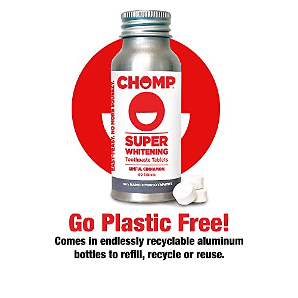 Chomp Super Whitening Toothpaste Tablets with Nano Hydroxyapatite