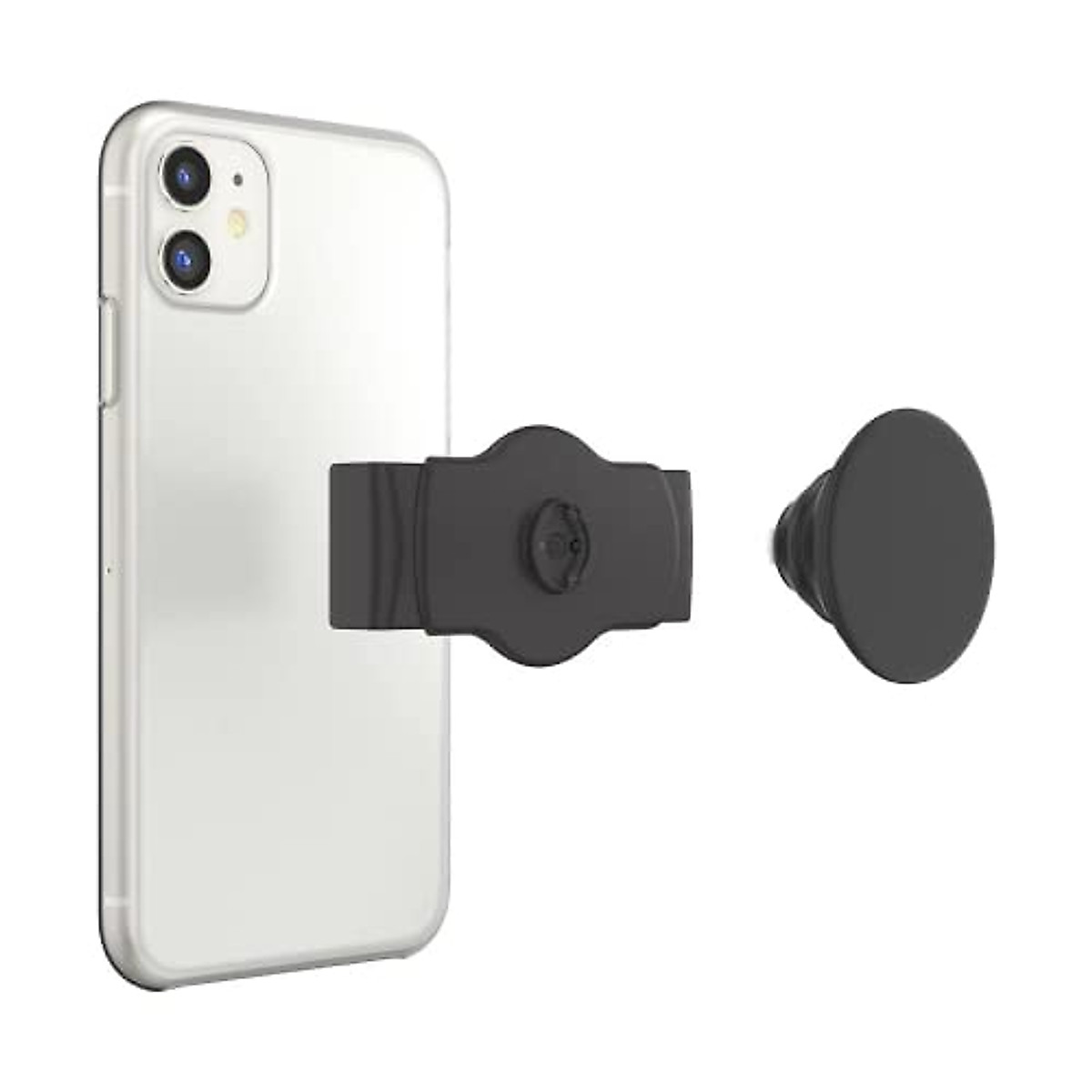 PopSockets Phone Grip Slide for Phones and Cases, Sliding Phone Grip with Expanding Kickstand, Square Edges - Black