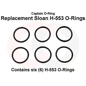 Captain O-Ring Replacement H-553/5308696 / P6000-C31 / A912809-0070A Orings for Zurn, Sloan, Royal/Regal, American Standard Flushometer Valve Tailpiece (6 Pack)