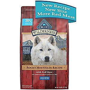 Blue Buffalo Wilderness Rocky Mountain Recipe High Protein, Natural Senior Dry Dog Food, Red Meat with Grain 28 lb Bag