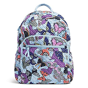 Vera Bradley Women's Cotton Campus Backpack, Butterfly By - Recycled Cotton, One Size