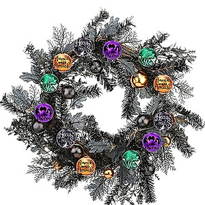 12 Pieces Halloween Ornaments for Tree Hocus Pocus Ornaments for Tree Colorful Shatterproof Plastic Ball Ornaments Halloween Indoor Decorations