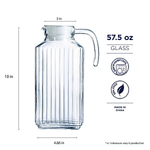 Luminarc Quadro 1.7-Liter (57 1/4-Ounce) Pitcher