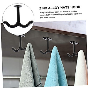CHILDWEET 4 Pcs Zinc Alloy Double Prong Hooks Wall Mounted Clothes Hooks for Hats Coats Keys More Heavy Duty Closet Organizers