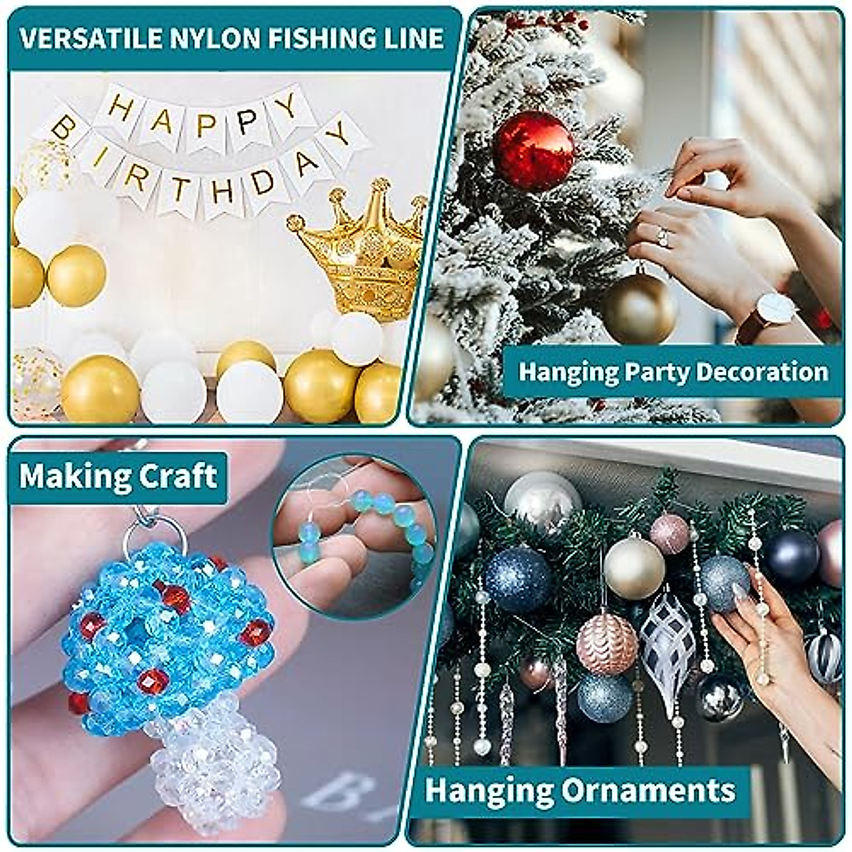 TRUSCEND Monofilament Fishing Line, Superior Nylon Low Memory Fishing Line, Excellent Casting, Exceptional Strength and Abrasion Resistance Mono Line, Ties Strong Knots, 16lb/0.3mm/547yds