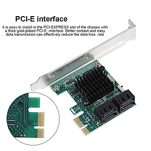 SATA 3.0 Expansion Card, 4Port PCIE to SATA 3.0 Expansion Controller Card, Rear SATA3.0 Interface, 4U, 2U Universal, Thick GoldPlated PCIE Interface, Fourlayer Circuit Board, Three Modes