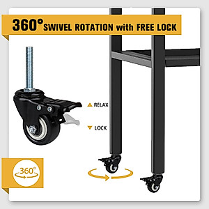 Petrirufun Universal Caster Wheels for Blackstone 28" Griddle, Griddle Wheels Parts for Blackstone Accessories with Brake, 360 Degree Silky Swivel, Fit for Blackstone 28 inche Griddle
