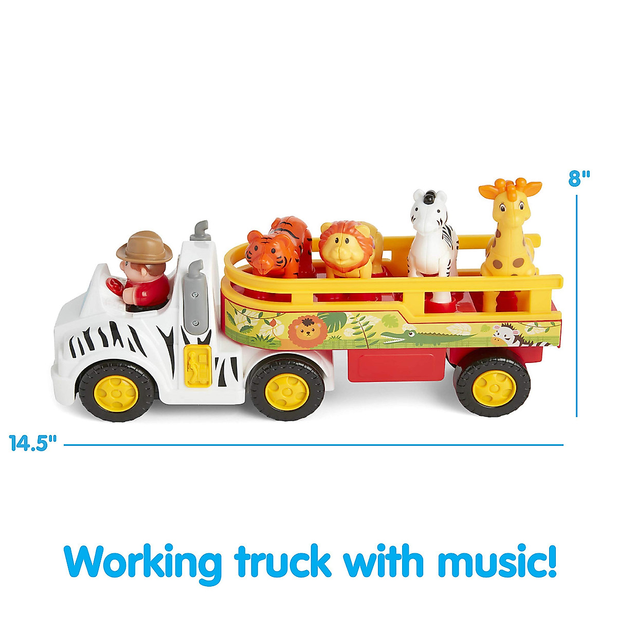 Kidoozie Animal Adventure Truck, Makes Animal Sounds, Includes 4 Poseable Animals, Promotes Language Skills, for Children 12 Months and up