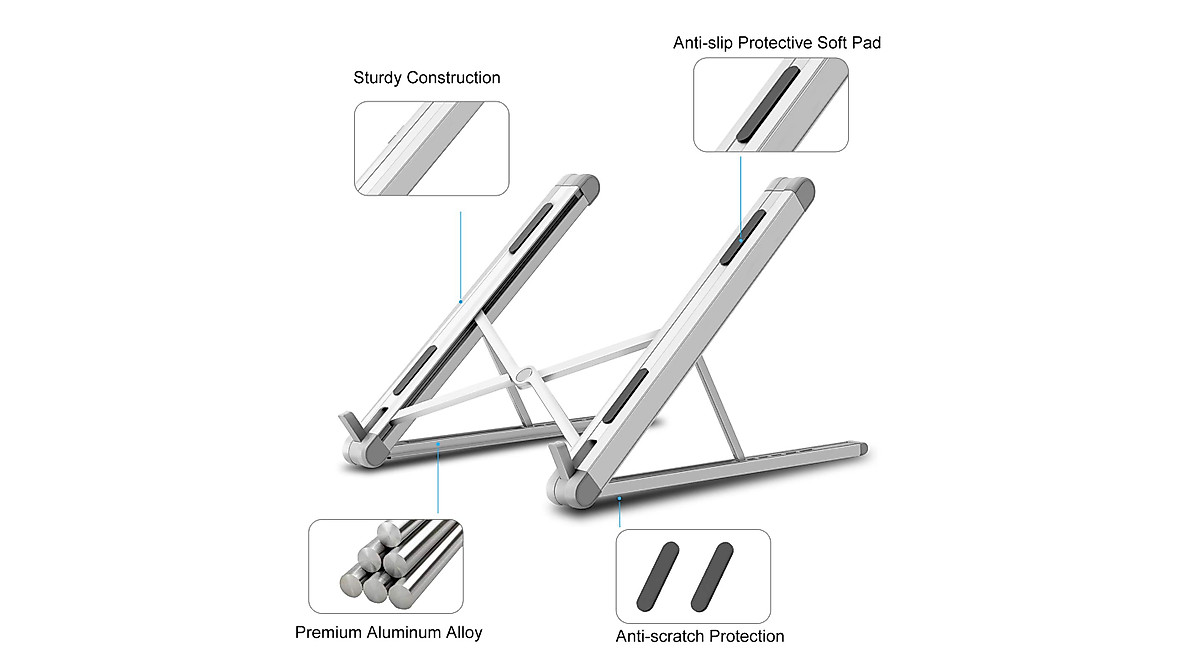 Jubor Portable Laptop Stand - Adjustable, Collapsible & Sturdy