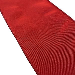 Red Christmas Ribbon Double Faced Satin Fabric Wired-Edge Rolls of 3IN Wide X 50 Yard Length