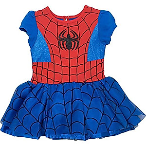 Marvel Spider-Man Toddler Girls Tulle Cosplay Dress Leggings and Headband 3 Piece 5T