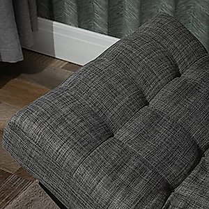 HOMCOM Single Person 3 Position Convertible Chaise Lounger Sofa Bed with 2 Large Pillows and Oak Frame, Dark Gray