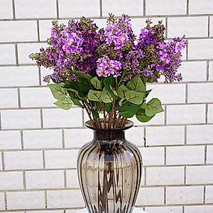 Connoworld-1Pc Artificial Lilac Fake Flower Garden Wedding Bouquet Party Home Cafe Decor - White