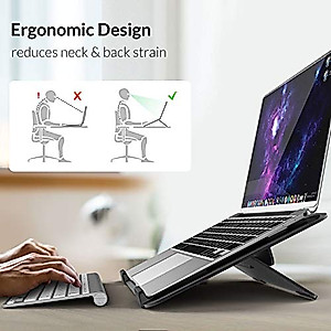 Avankin YS104 Adjustable Aluminum Laptop Cooling Stand for Desk, Portable Holder for iPad Book, Foldable Computer Riser with Ergonomic Height for MacBook Pro/Air, Dell, HP and More 9.7-16” Notebook