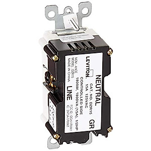 Leviton DZR15-1RZ Decora Z-Wave Controls 15-Amp Tamper Resistant Split Duplex Receptacle, White/Light Almond