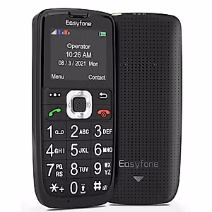 Easyfone Prime-A6 4G Unlocked Big Button Cell Phone for Seniors | Easy-to-Use | Clear Sound | SOS Button | SIM Card Included | Convenient Charging Dock
