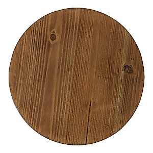 Kate and Laurel Stratton Rustic Pedestal Table, 12" x 12" x 26", Rustic Caramel and Black, Decorative Pedestal Table for Smaller Living Areas