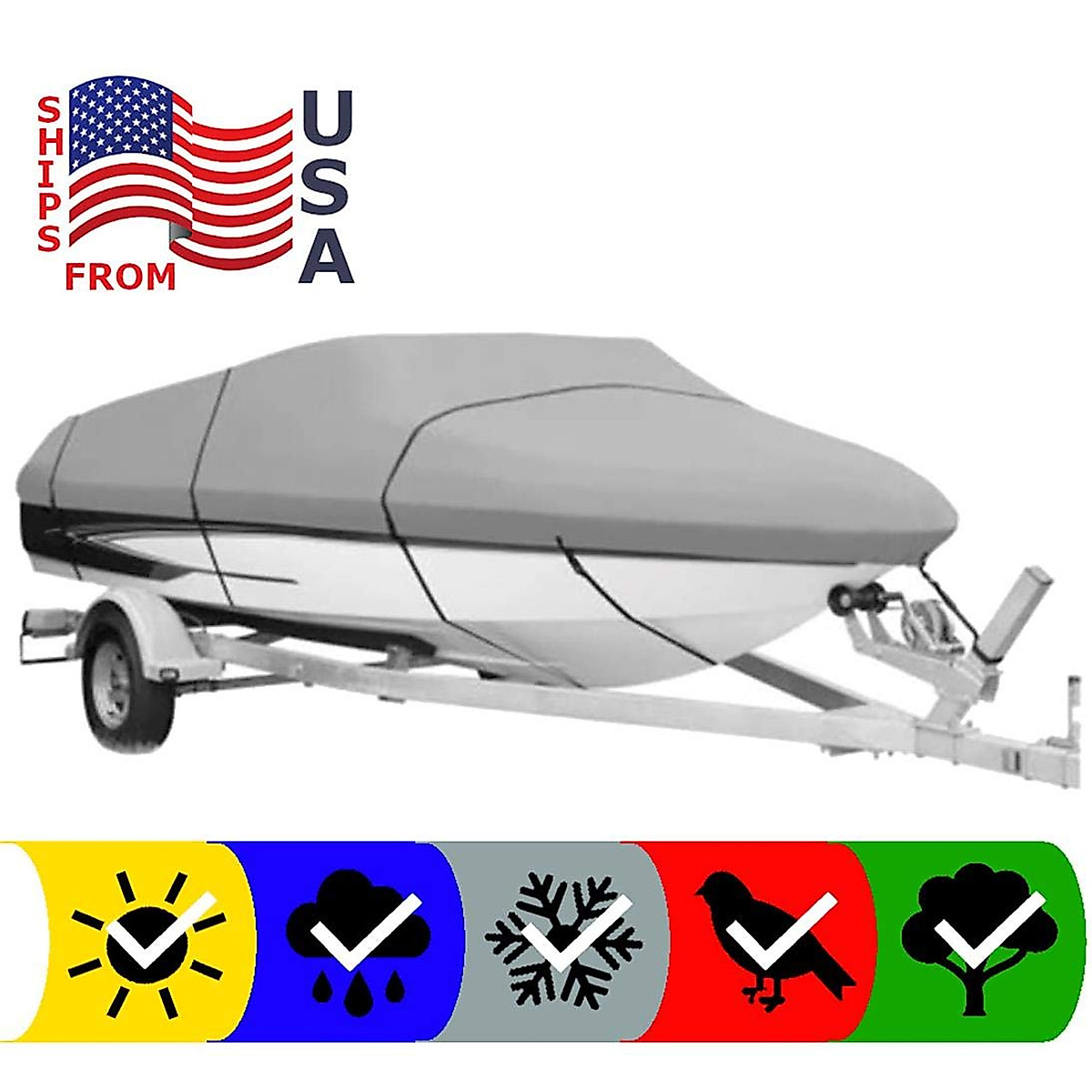 SBU Boat Cover Compatible for Regal 1900 BR/1900 FASTRAC BOWRIDER W/SWPF 2011 All Weather Protection