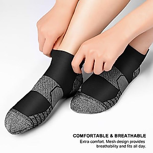 PAPLUS Compression Running Socks Women (6 Pairs), Ankle Athletic Socks Low Cut with Arch Support