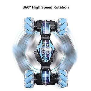 HDZXC All-Terrain RC Stunt Car,Remote Control Car,Deformable Off Road Truck,360 ° Flips Twisting Climbing Vehicle,Double Sided Rotating Race Car with Lights,for Kids