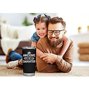 RHYTHMHEART Father’s Day Gifts for Dad from Daughter - Dad Birthday Gifts from Daughter - Funny Dad Gifts from Daughter - Dad Birthday Gifts Ideas from Daughter - Awesome Dad 20oz tumbler