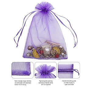 Jexila 120PCS Sheer Organza Bags 5X7 inches Mesh Drawstring Gift Bags Small for Jewelry Wedding Party Baby Shower Favor Bags (Rainbow 5X7)