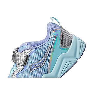 Saucony Flash Alternative Closure 3.0 Sneaker, Silver/Purple, 2 Wide US Unisex Little_Kid