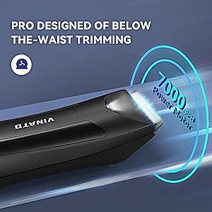 Electric Body Hair Trimmer Shaver - VINATO Waterproof Groin Hair Trimmer for Men Ball Shaver USB Recharge Dock Body Grooming Kit Replaceable Ceramic Blade Male Hygiene Razor - 90 Mins Battery Life