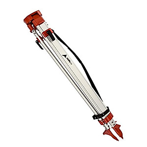 AdirPro Universal Survey Tripod – Aluminum Laser Level Tripod – Transit Level Tripod - Quick Clamp - Heavy Duty Contractor Tripod 5/8” x 11” Thread (Orange)