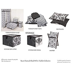 Bacati- Classic Damask White/Black Crib Fitted Sheet