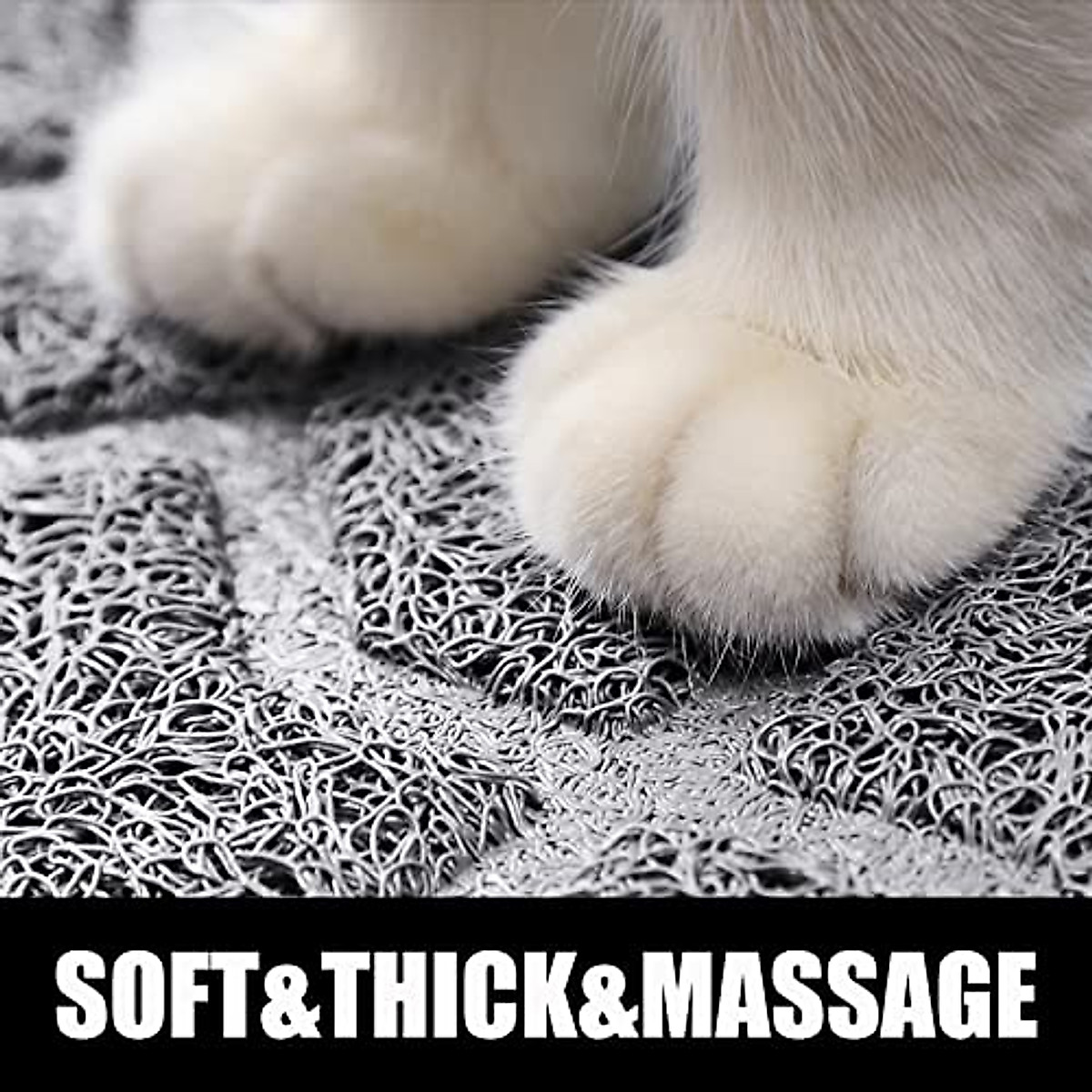 Yimobra Cat Litter Mat, 24"x20" Litter Box Mat with Litter Lock Mesh, Soft Durable Cat Litter Mat Litter Trapping Mat, Easy to Clean, Non-Slip, Water Resistant, Litter Free Floors, Grey