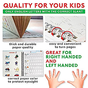 Magic Ink Copybooks for Kids Reusable Handwriting Workbooks - Children's Calligraphy Tracing - Early Education Magic Practice Book - Sank Letters (4 Books with Pens)