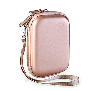 Canboc Hard Case for Canon Ivy Mini/Canon Ivy 2 Mini/Canon Ivy CLIQ+2 CLIQ 2 CLIQ+ Photo Printer Mobile Wireless Bluetooth Instant Camera Printer, Mesh Bag fit Photo Paper and Cable, Rose Gold