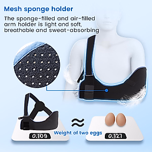 VELPEAU Medical Sling Immobilizer - Rotator Cuff Support Brace - Comfortable for Shoulder Injury, Left and Right Arm, Men and Women, for Broken, Dislocated, Fracture, Strain (Large)