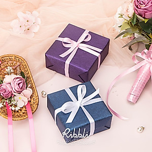 Ribbli Pink Satin Ribbon 3/8 Inch x 4 Rolls Total 40 Yards- White/Light Pink/Pink/Hot Pink Ribbon for Gift Wrapping Craft Wedding Decoration