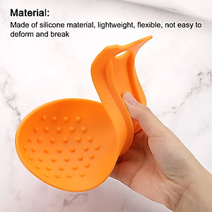 uxcell Silicone Spoon Rest, 9.25" x 3.86" Heat Resistant Kitchen Utensil Holder Spatula Ladle Rest for Counter Stove Top, Orange/Green 1Set
