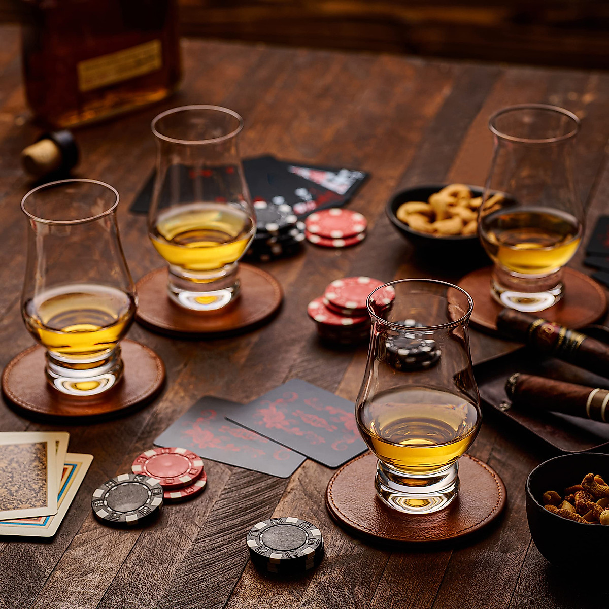 Set of 2 Whiskey Glasses with PRESENTATION storage GIFT BOX, 8oz Old Fashioned Drinking Glasses, Clear Bar Shot Glasses, Brandy Snifter Whisky Glass for Scotch Bourbon Liquor Tequila Gin Tonic Vodka