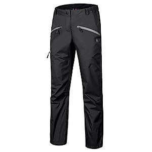 Little Donkey Andy Women's Lightweight Waterproof Rain Pants Breathable Hiking Pants for Outdoor Fishing Black XS