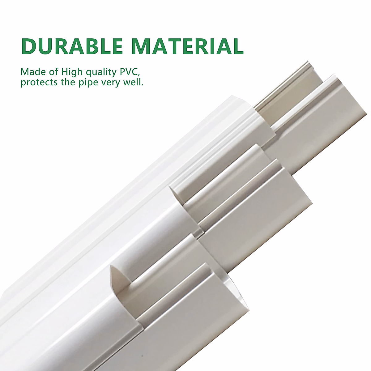 Forestchill 4" W x 16.5ft L Decorative PVC Line Set Cover Kit, Tubing Covers for Mini Split Air Conditioner, Heat Pump System and Central AC