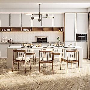 Pvillez 118.5" Wood Expandable Dining Table for 8-12 Person, Modern White Extendable Dining Room Table Large Rectangle Dining Table with Leaf Extension Pedestal Dining Table for Kitchen Console Office