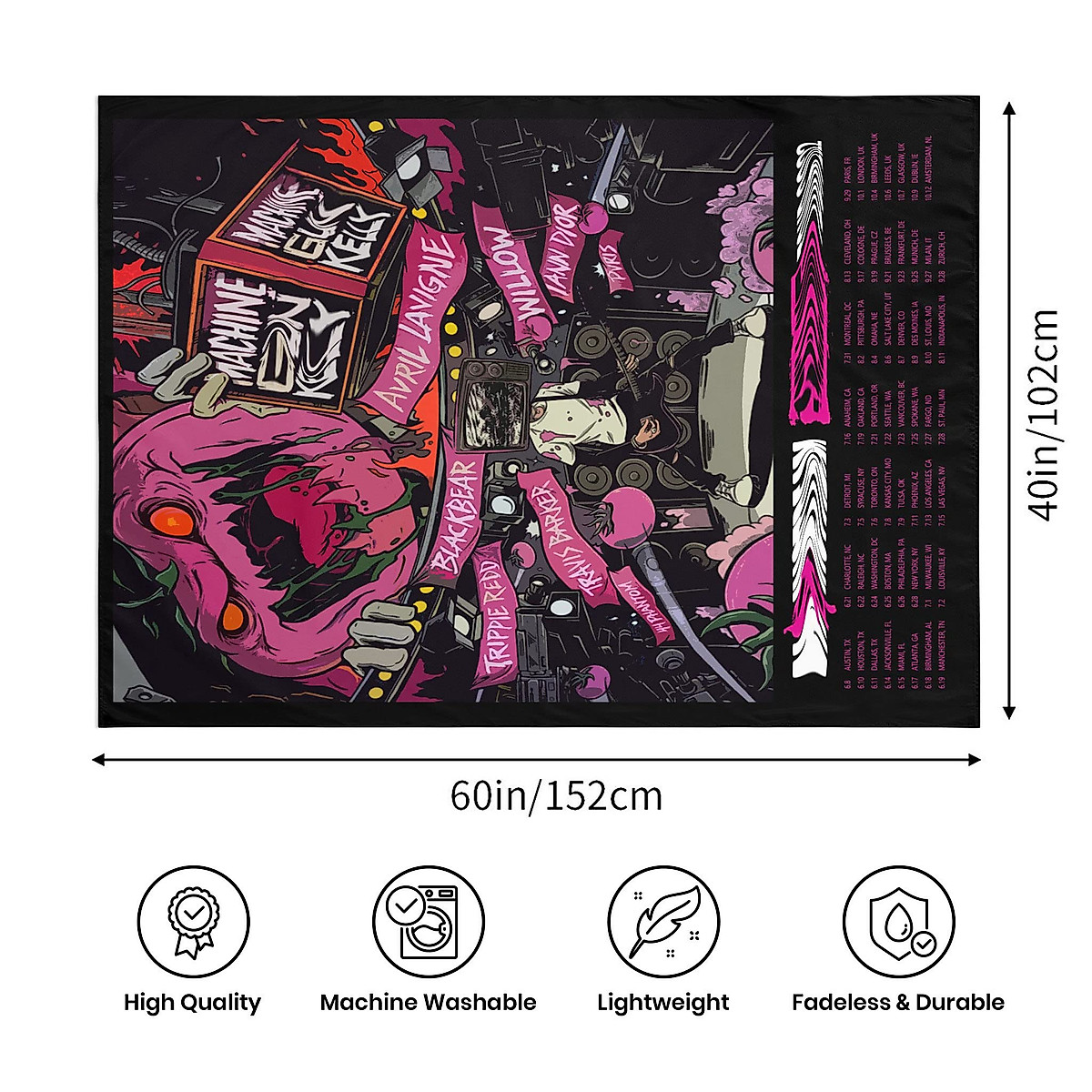 Zusvus Tapestry Wall Hanging Funny Rapper Tapestry Pop Home Decoration for Living Room Bedroom Dorm Decor 40"x60"